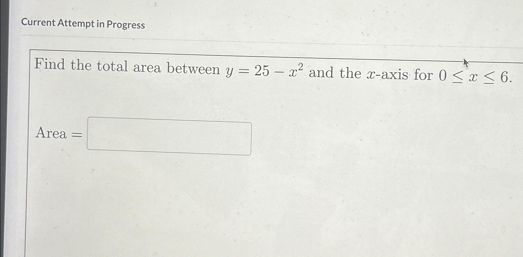 Solved Current Attempt in ProgressFind the total area | Chegg.com