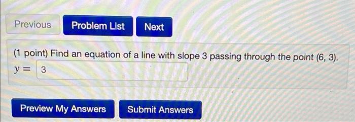 Solved Previous Problem List Next (1 point) Find an equation | Chegg.com