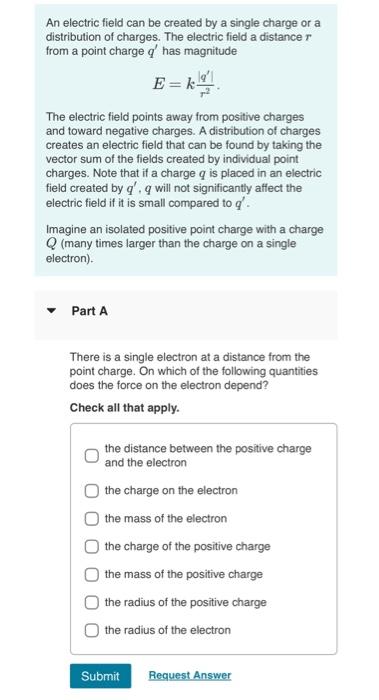 Solved Learning Goal: To understand Coulomb's law, electric | Chegg.com