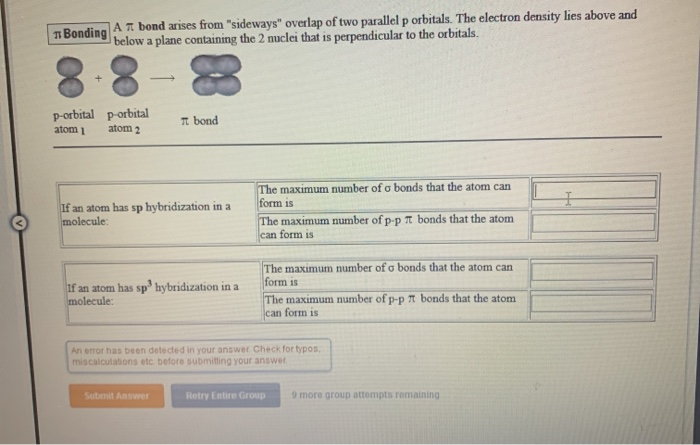 Solved Bonding A7 bond arises from "sideways" overlap of two | Chegg.com