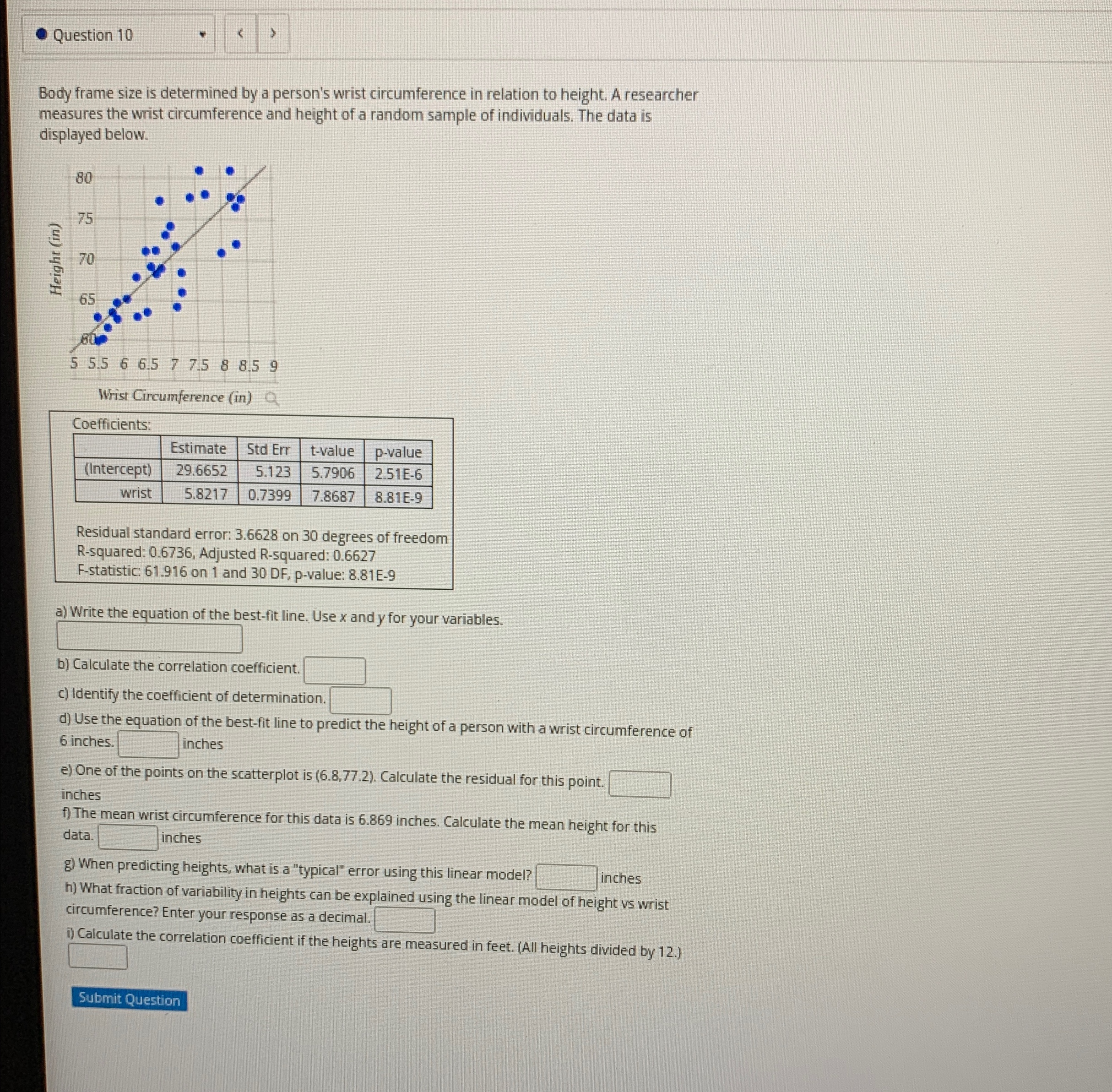 Solved Question 10Body frame size is determined by a | Chegg.com