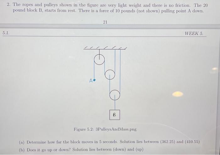 Solved 2. The ropes and pulleys shown in the figure are very | Chegg.com