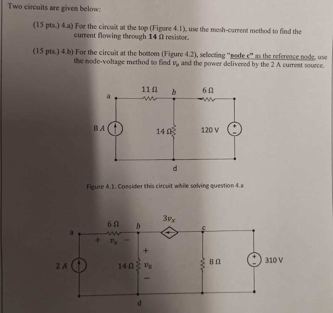 Solved circuits are given below: (15 pts.) 4.a) For the | Chegg.com
