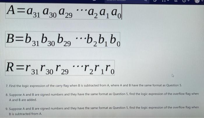 Solved 6. Given the following two 32-bit binary unsigned | Chegg.com