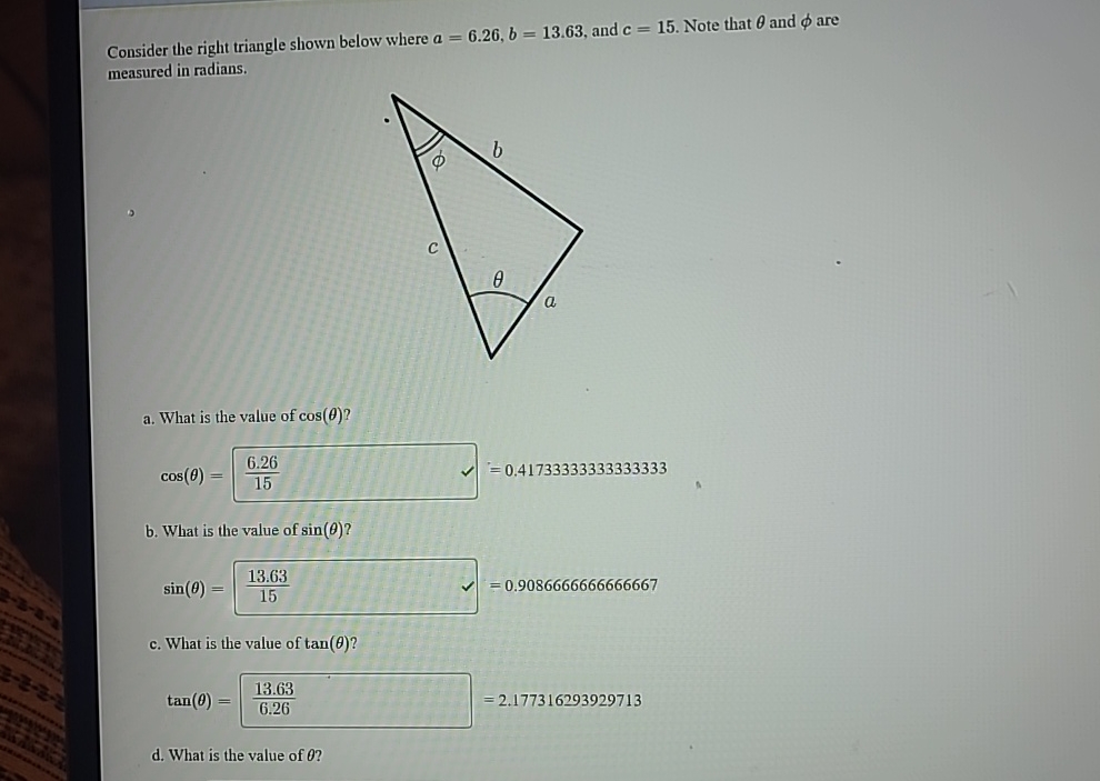 Solved Consider the right triangle shown below where | Chegg.com