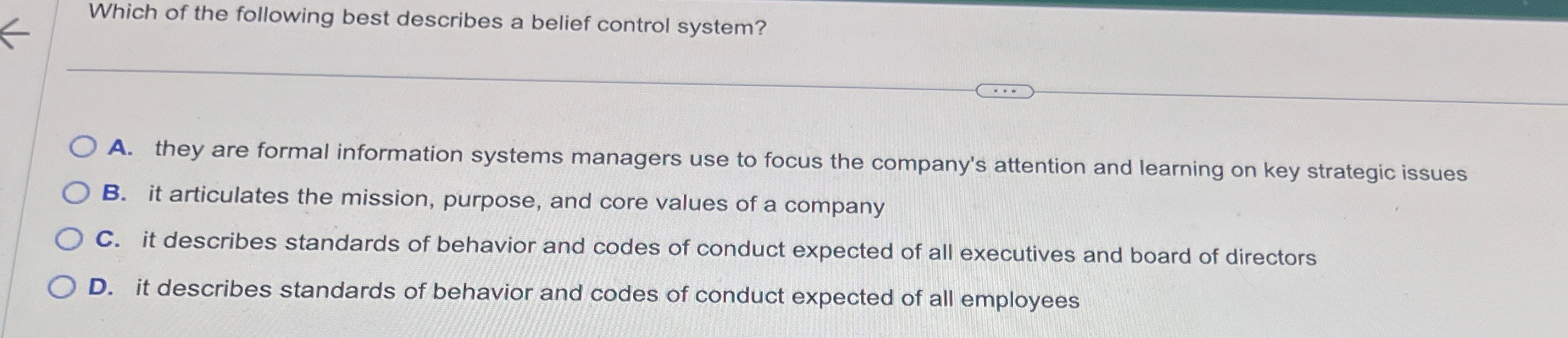 Solved Which of the following best describes a belief | Chegg.com
