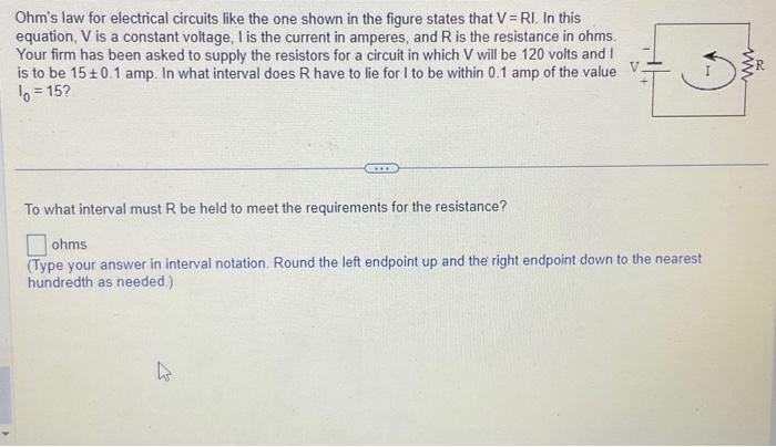 Solved Ohm's law for electrical circuits like the one shown | Chegg.com