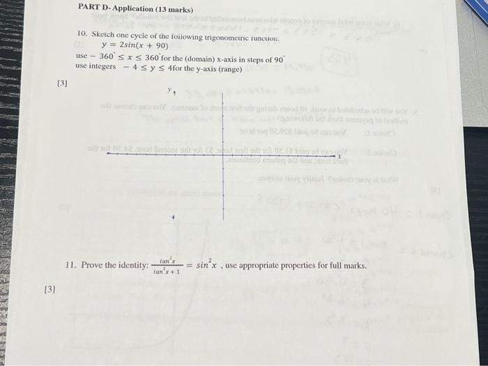 Solved [3] [3] PART D- Application (13 marks) 10. Sketch one | Chegg.com
