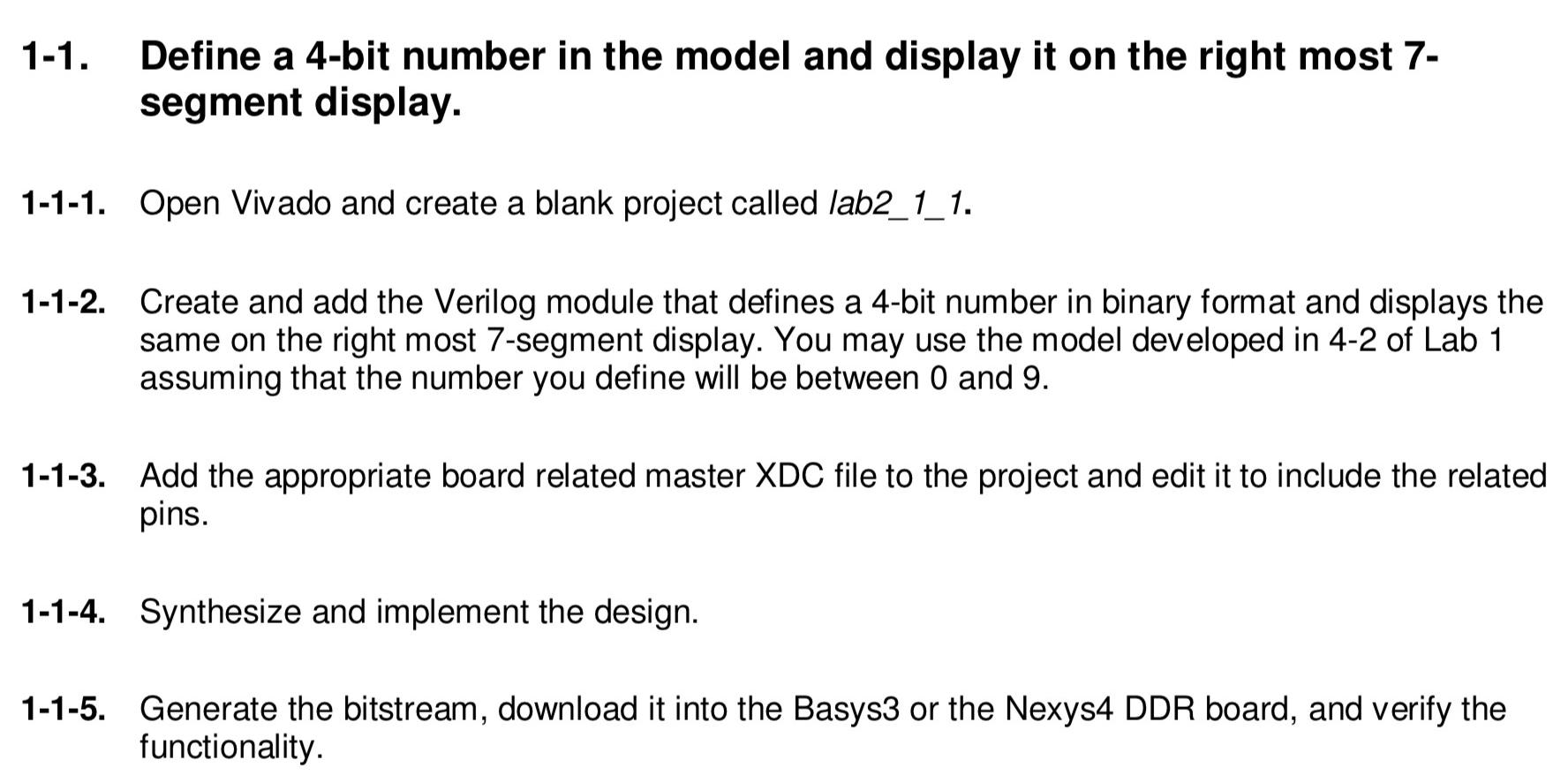 Solved 1-1. Define a 4-bit number in the model and display | Chegg.com
