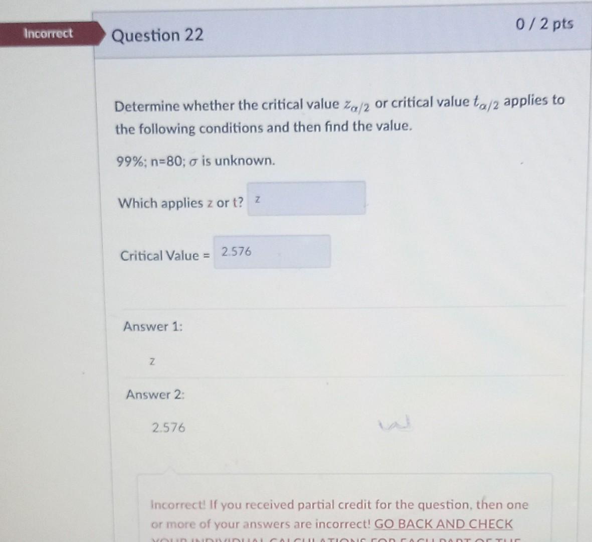 Solved Determine whether the critical value zα/2 or critical | Chegg.com