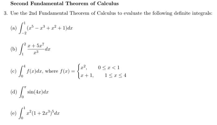 Solved Second Fundamental Theorem of Calculus 3. Use the 2nd | Chegg.com