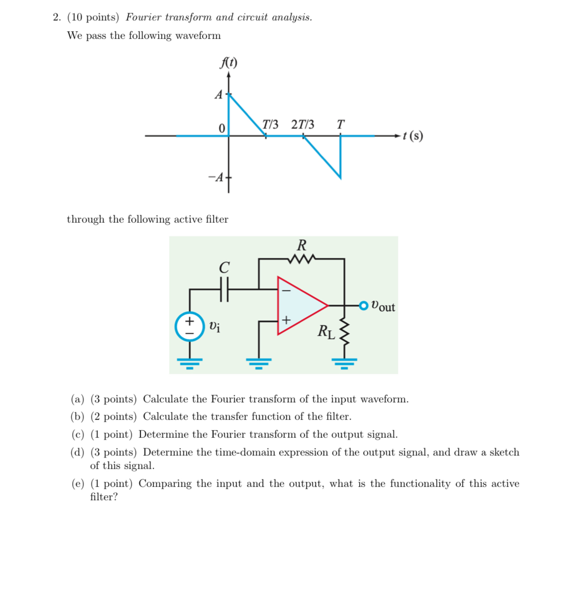Solved (10 ﻿points) ﻿Fourier transform and circuit | Chegg.com