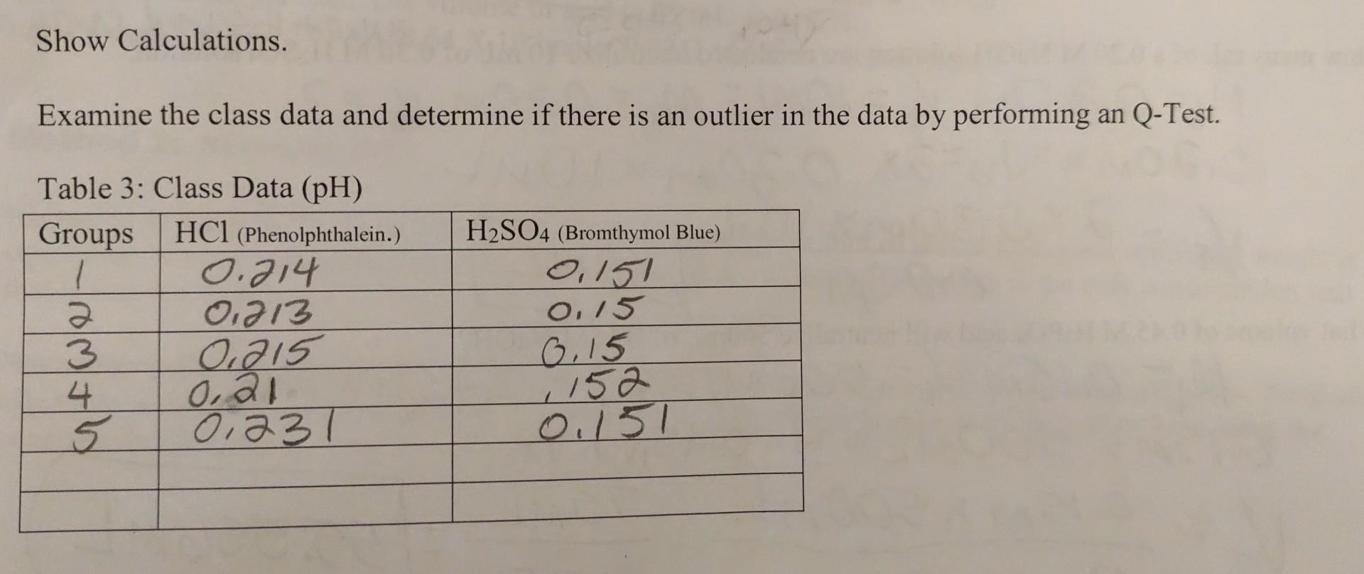 Solved Show Calculations. Examine the class data and | Chegg.com