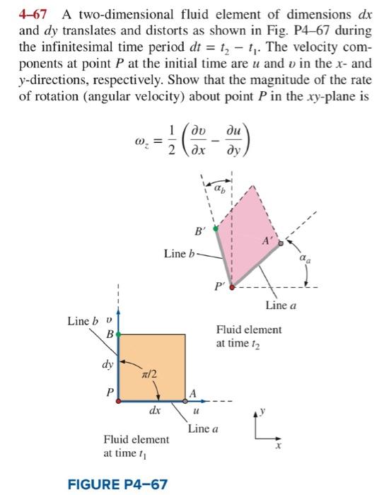 Solved 4-67 A two-dimensional fluid element of dimensions dx | Chegg.com