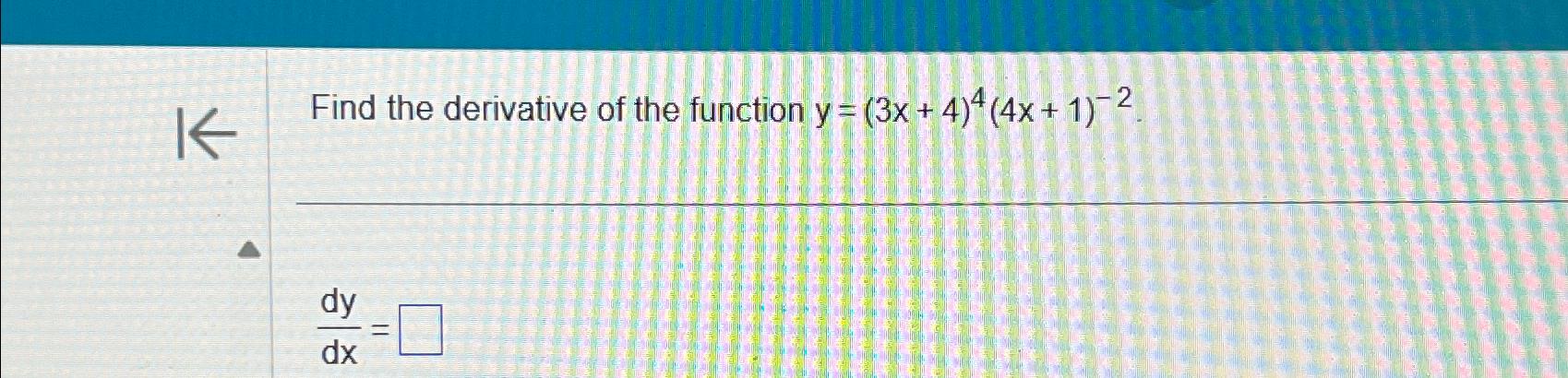 Solved Find the derivative of the function | Chegg.com
