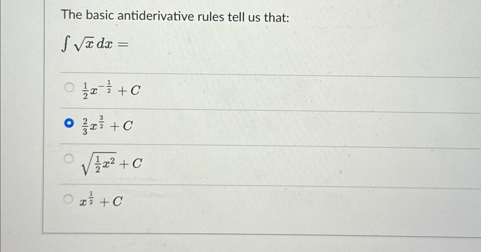 Solved The basic antiderivative rules tell us | Chegg.com