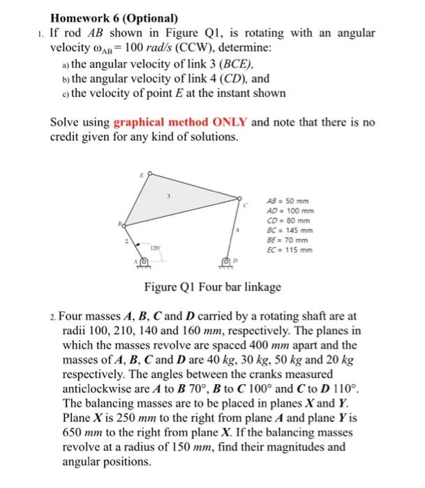 Solved Homework 6 (Optional) 1. If rod AB shown in Figure | Chegg.com