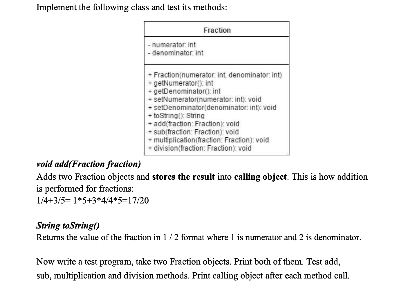 Solved Implement the following class and test its methods: | Chegg.com
