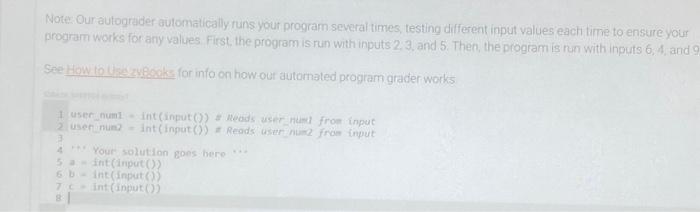 Solved Note: Our autograder automatically runs your program | Chegg.com