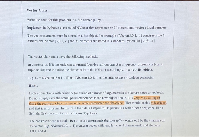 Solved Vector Class Write the code for this problem in a | Chegg.com