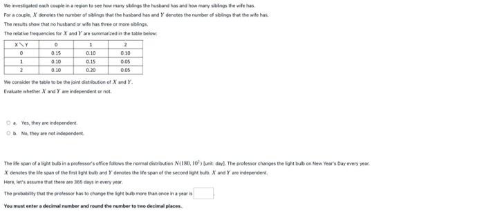 Solved We investigated each couple in a region to see how | Chegg.com
