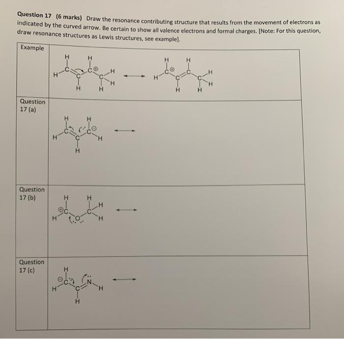 Solved Question 17 (6 marks) Draw the resonance contributing | Chegg.com
