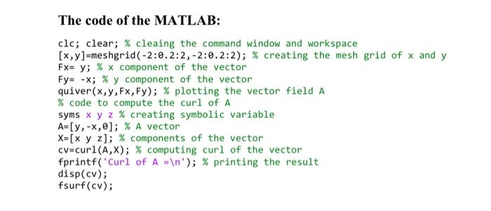 Solved Please I want the code of MATLAB that represent the | Chegg.com