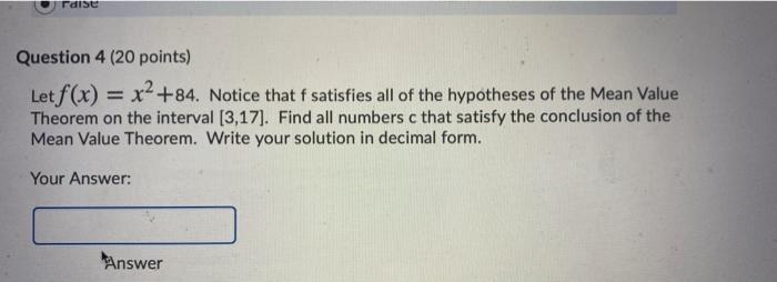 Solved raise Question 4 (20 points) Letf(x) = x2 +84. Notice | Chegg.com Solved raise Question 4 (20 points) Letf(x) = x2 +84. Notice | Chegg.com