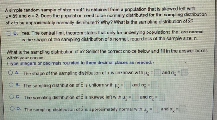 Solved A simple random sample of sizen = 41 is obtained from | Chegg.com