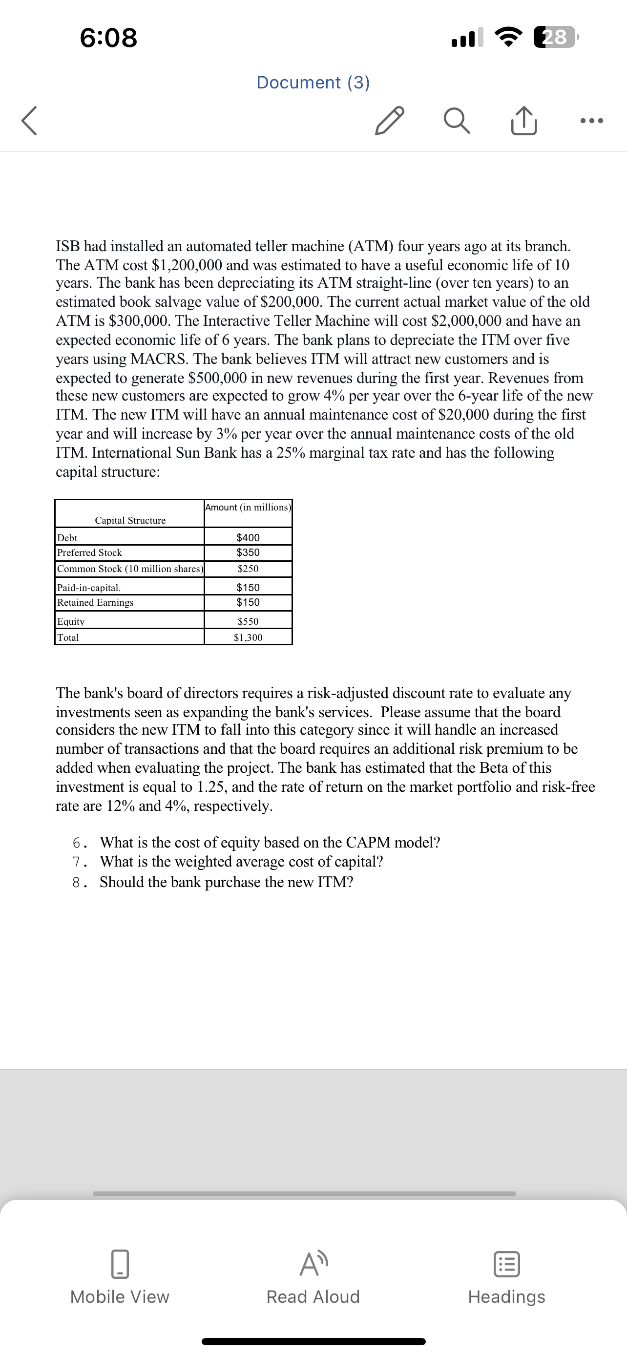 Solved the answers to the questions must be in an excel | Chegg.com