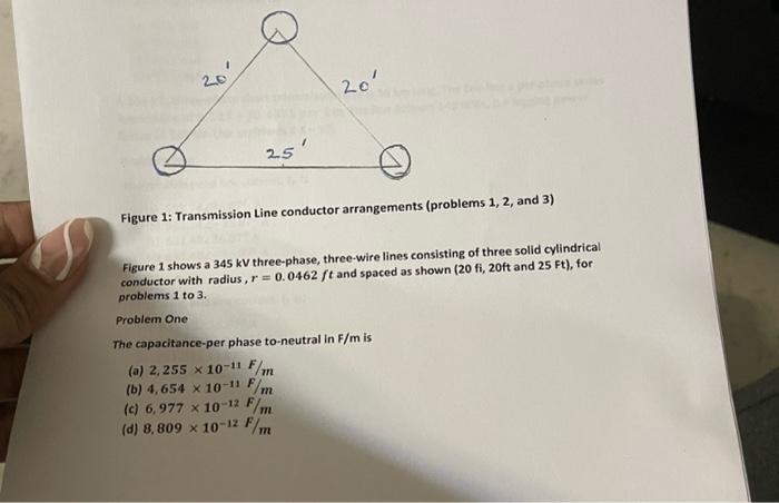 Solved Figure 1: Transmission Line conductor arrangements | Chegg.com