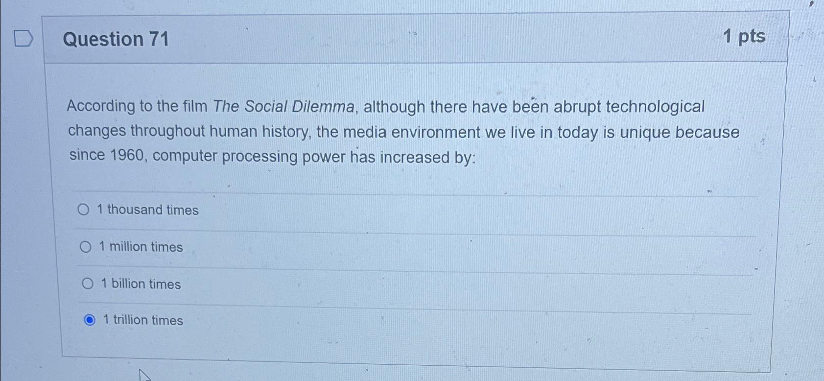 Solved Question 711 ﻿ptsAccording to the film The Social | Chegg.com