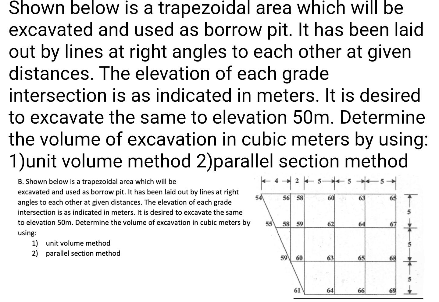 Solved Shown below is a trapezoidal area which will be | Chegg.com