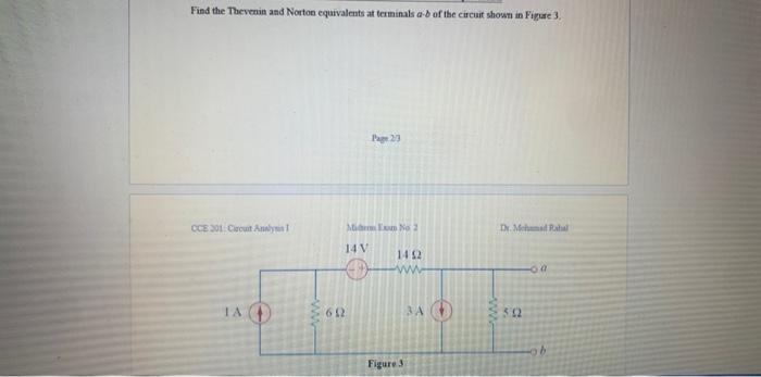 Solved Find the Thevenin and Norton equivalents at terminals | Chegg.com