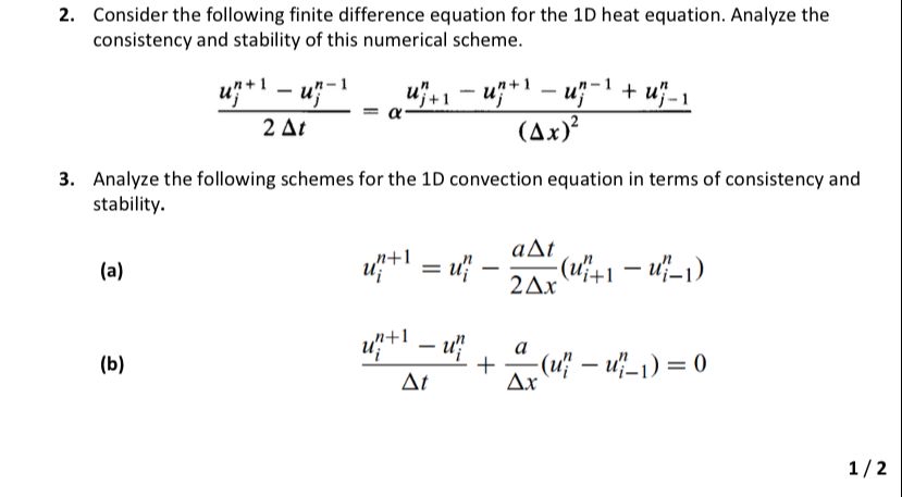 Solved Consider the following finite difference equation for | Chegg.com