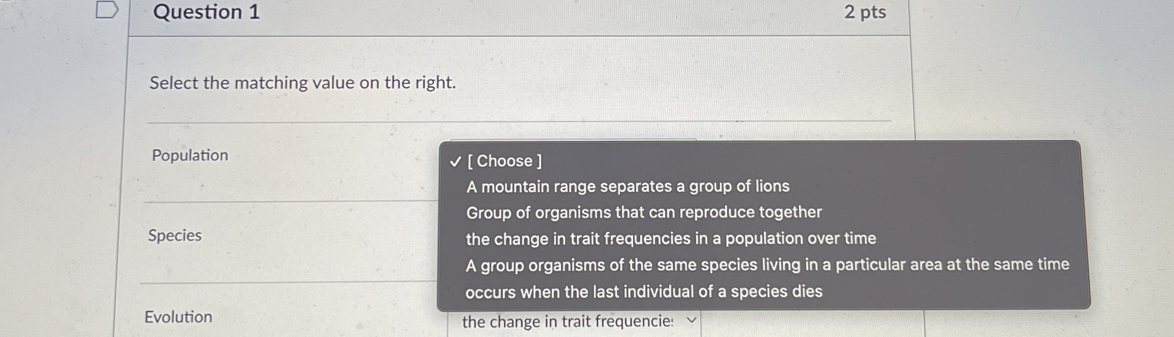 Solved Question 12 ﻿ptsSelect the matching value on the | Chegg.com
