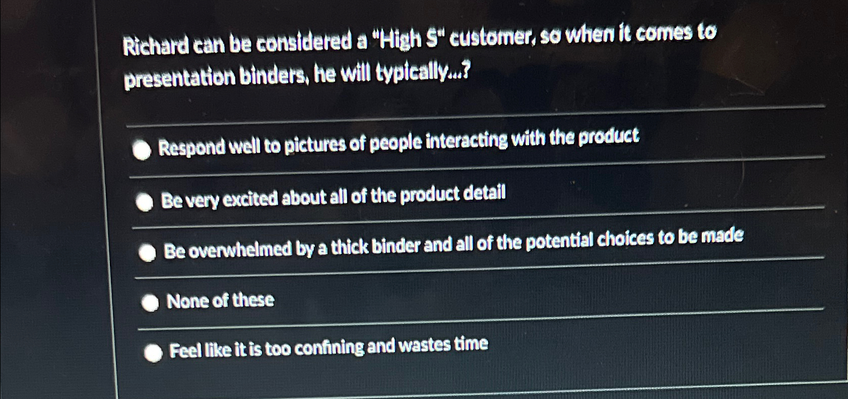 Solved presentation binders, he will typically.u? ﻿Respond | Chegg.com