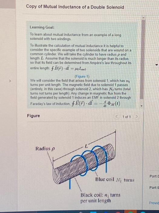 Solved Copy of Mutual Inductance of a Double Solenoid | Chegg.com