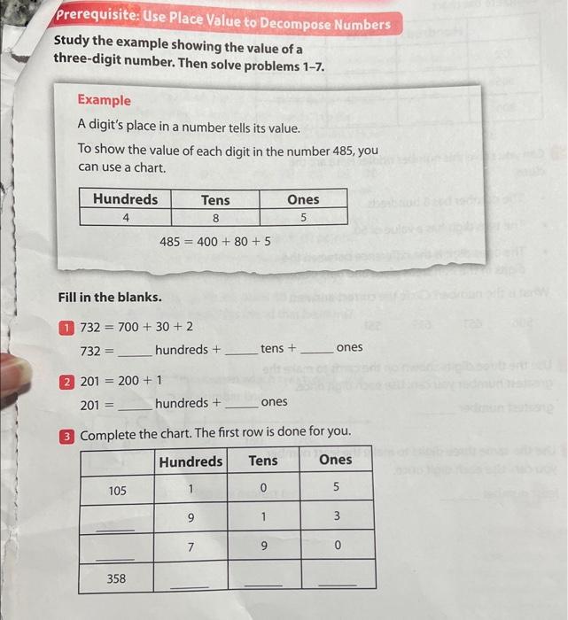 Solved Prerequisite: Use Place Value to Decompose Numbers | Chegg.com