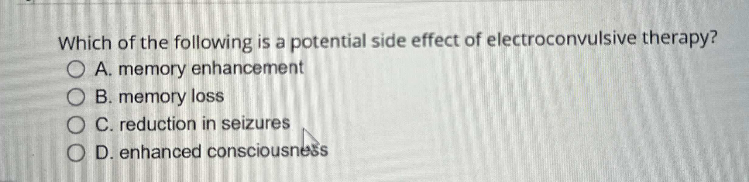Solved Which of the following is a potential side effect of | Chegg.com