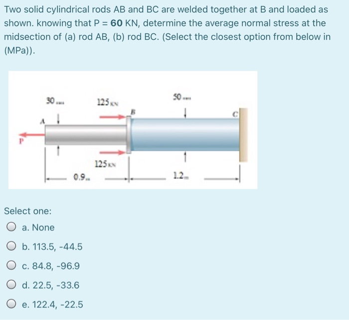 Solved Two solid cylindrical rods AB and BC are welded | Chegg.com