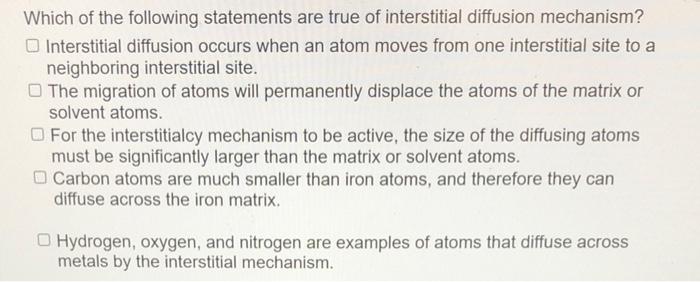 Solved Which of the following statements are true of | Chegg.com