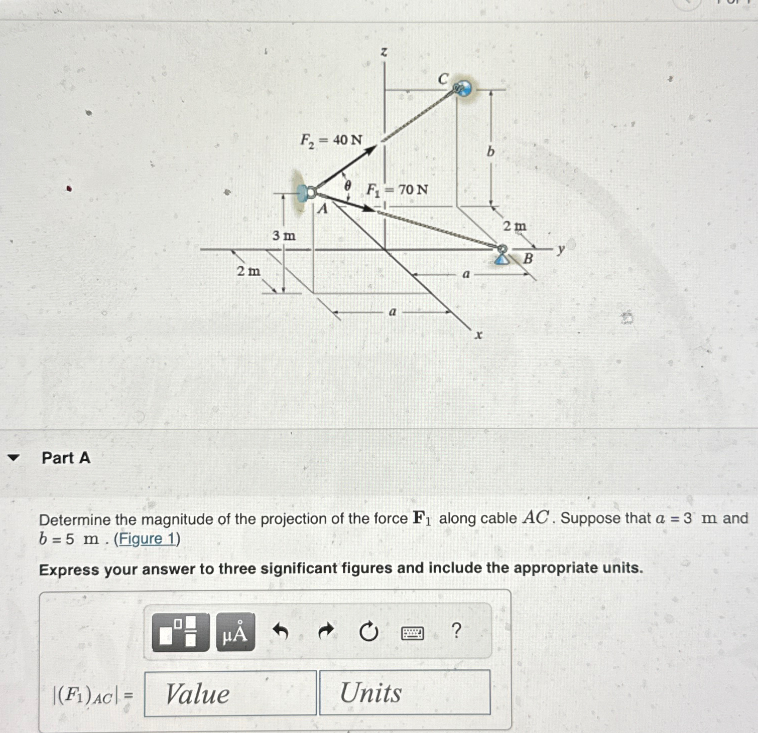 Solved Part Adetermine The Magnitude Of The Projection Of