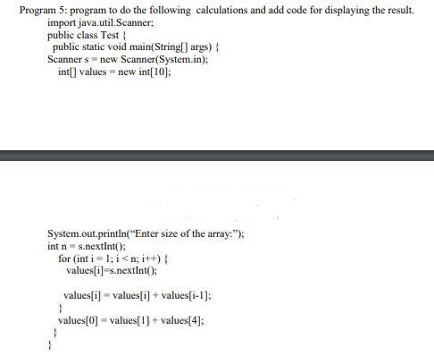 Solved Program 1: to print elements of an array class Main | Chegg.com
