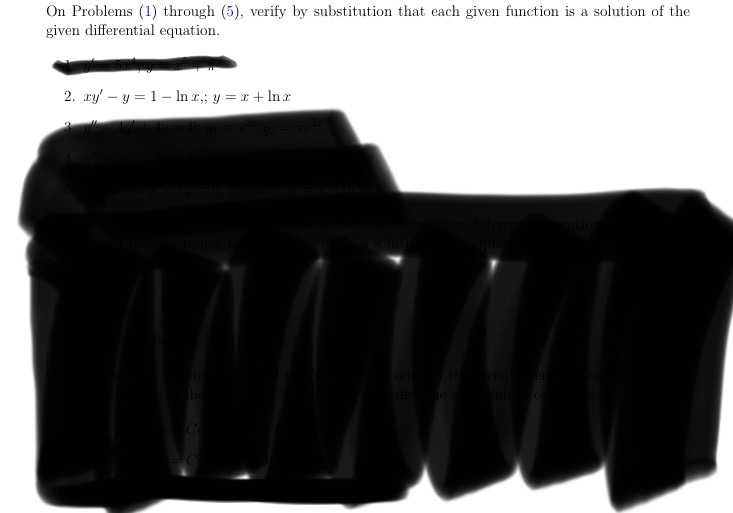 Solved On Problems (1) ﻿through (5), ﻿verify by substitution | Chegg.com