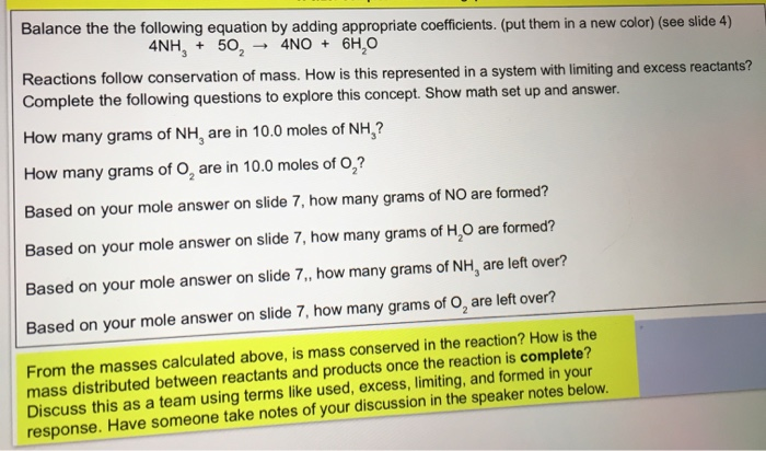 Solved Balance the the following equation by adding | Chegg.com
