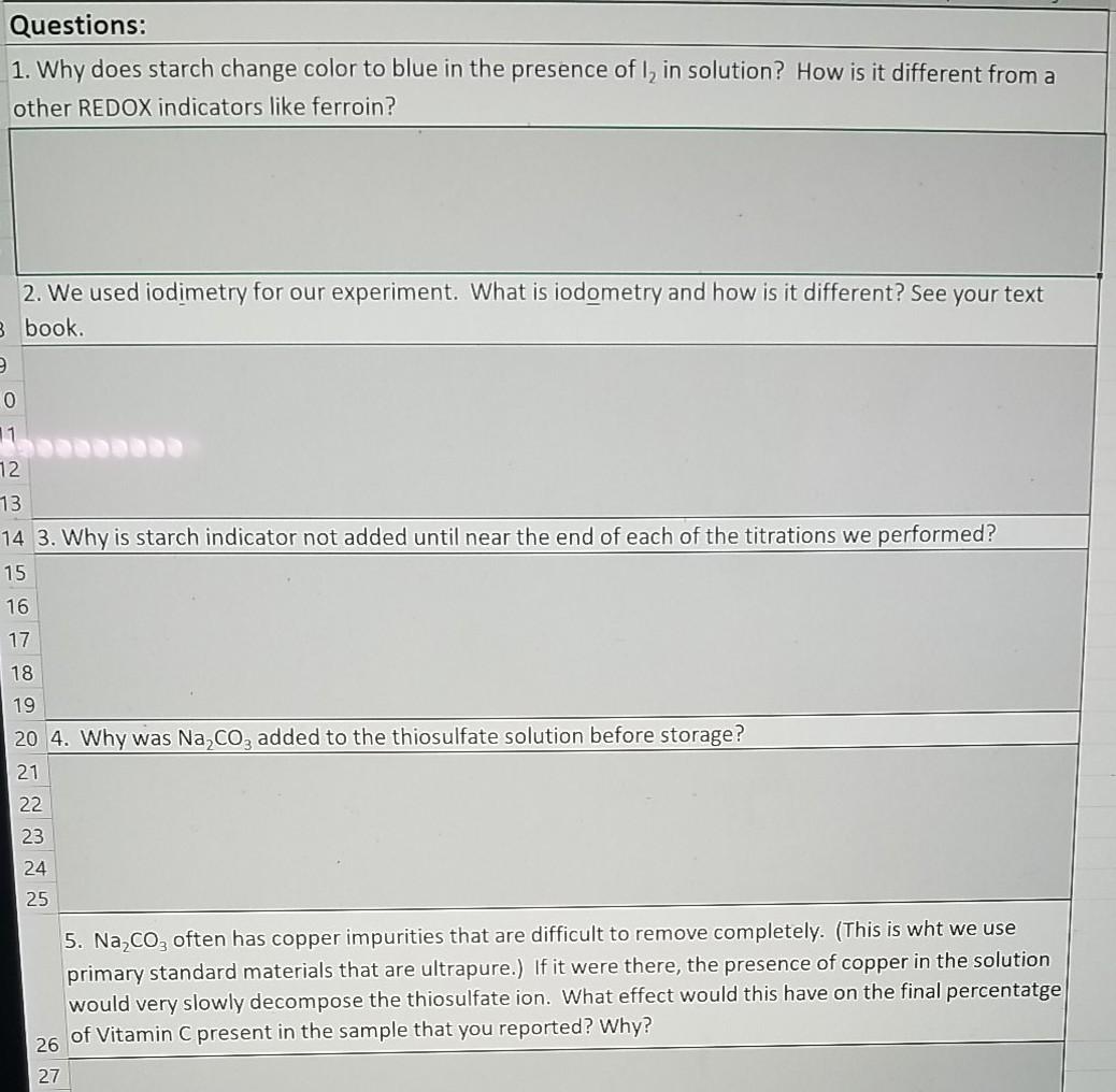 Solved Questions: 1. Why does starch change color to blue in | Chegg.com