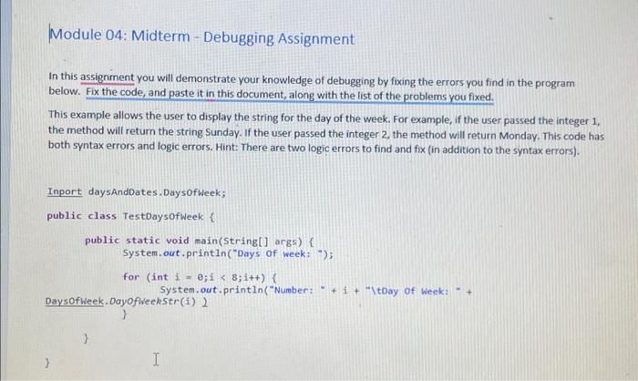 Solved please write code in java and include a list of what | Chegg.com