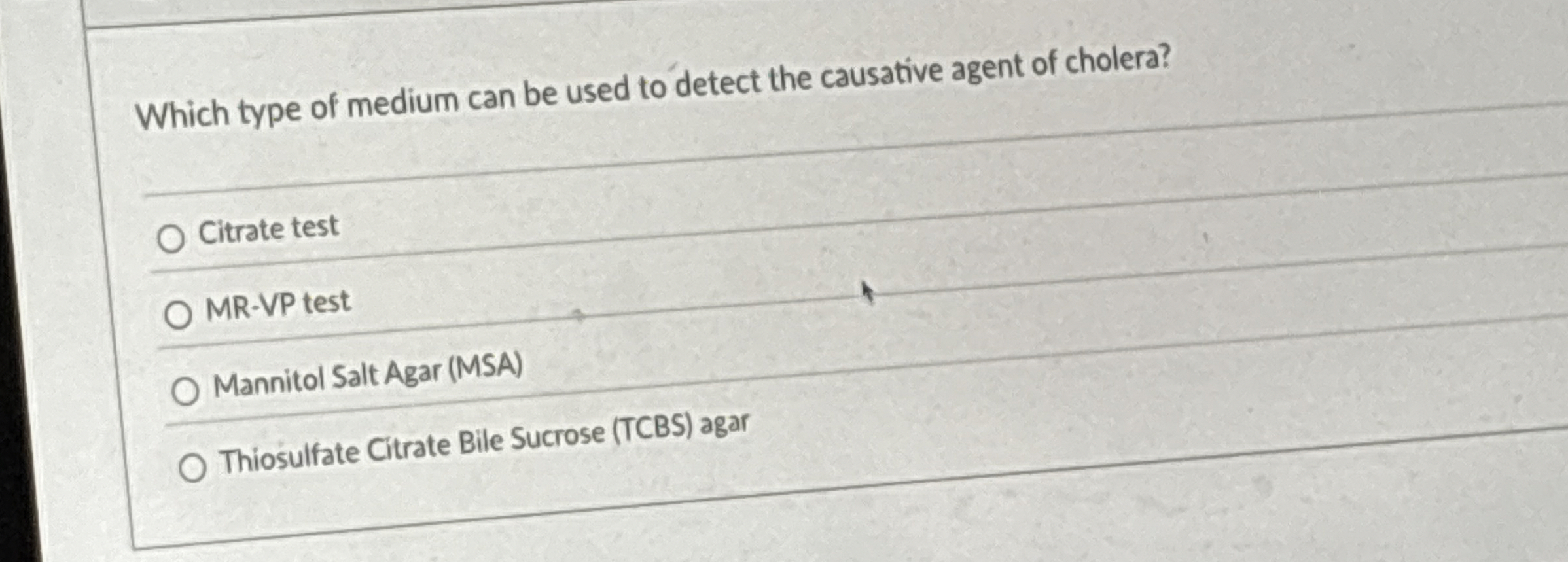 Solved Which type of medium can be used to detect the | Chegg.com