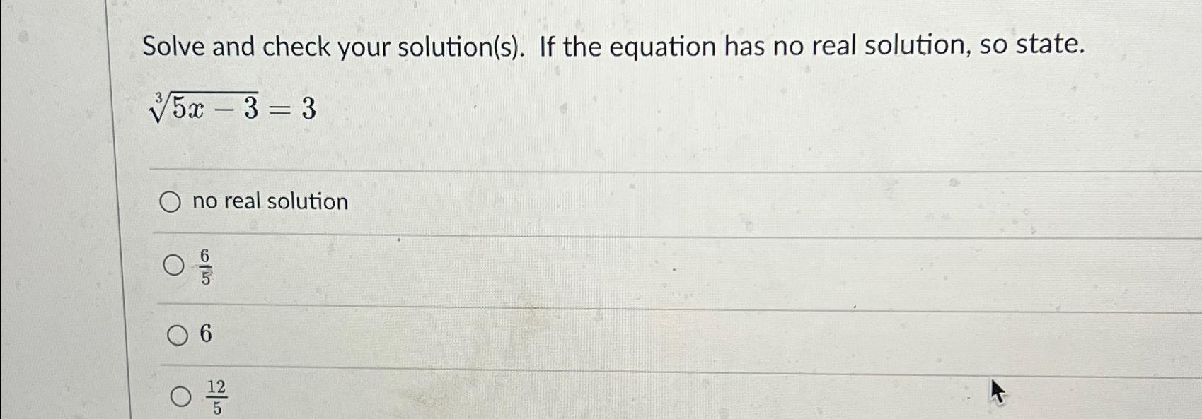Solved Solve and check your solution(s). ﻿If the equation | Chegg.com